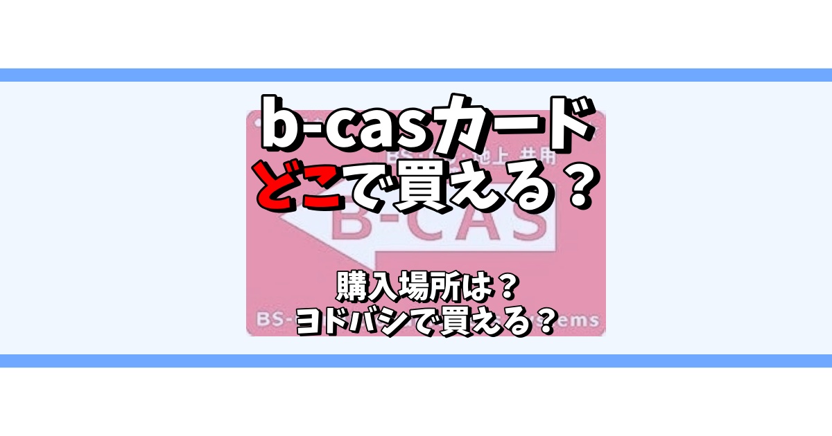b-casカードはどこで買えるの？購入場所は？ヨドバシで買える？使い回しはできる？ | どこで買う安く買う販売店情報サイト｜BuyWrite MORE